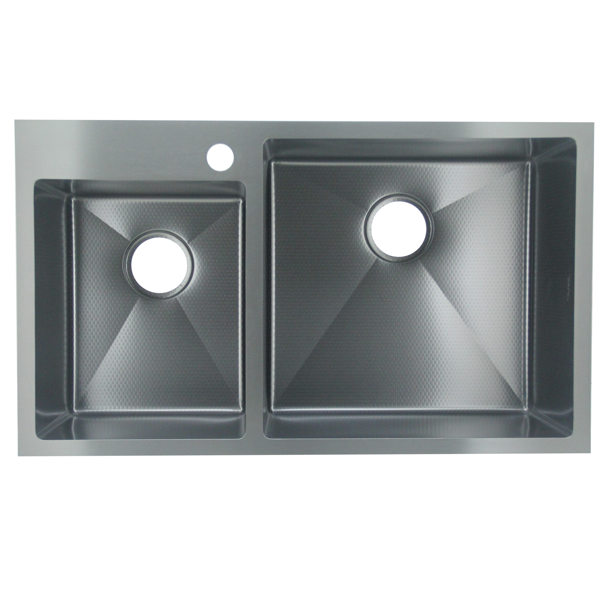 Double Bowl (Kitchen Sink) (3mm Thickness Top) (Honeycomb Nano Black ...